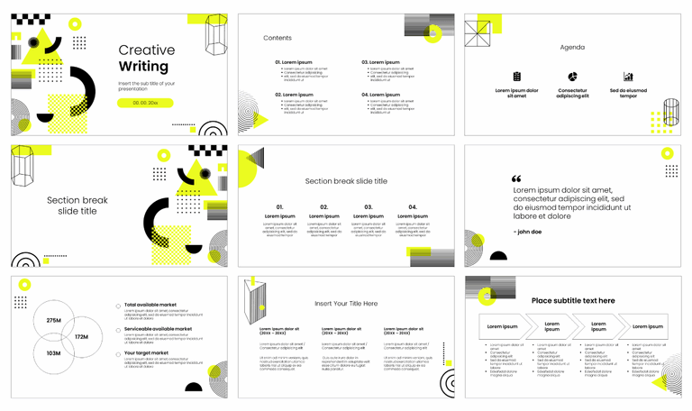 Creative Writing Presentation Template - Google Slides PowerPoint