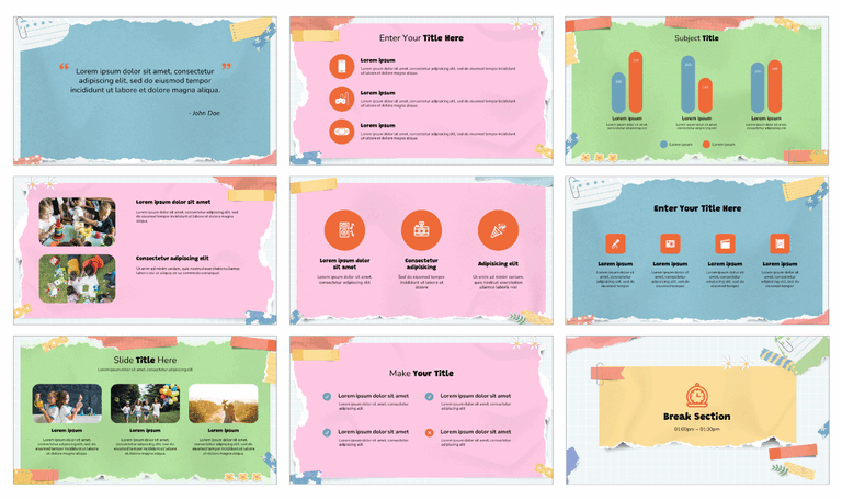 Ripped Paper Art Google Slides Themes PowerPoint Templates