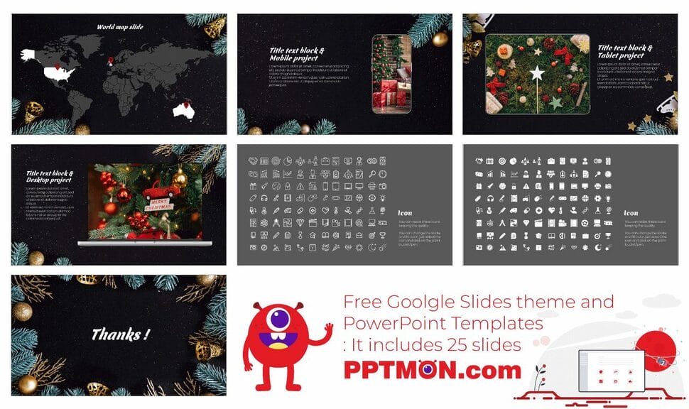 Merry Christmas Newsletter Google Slides PowerPoint Templates
