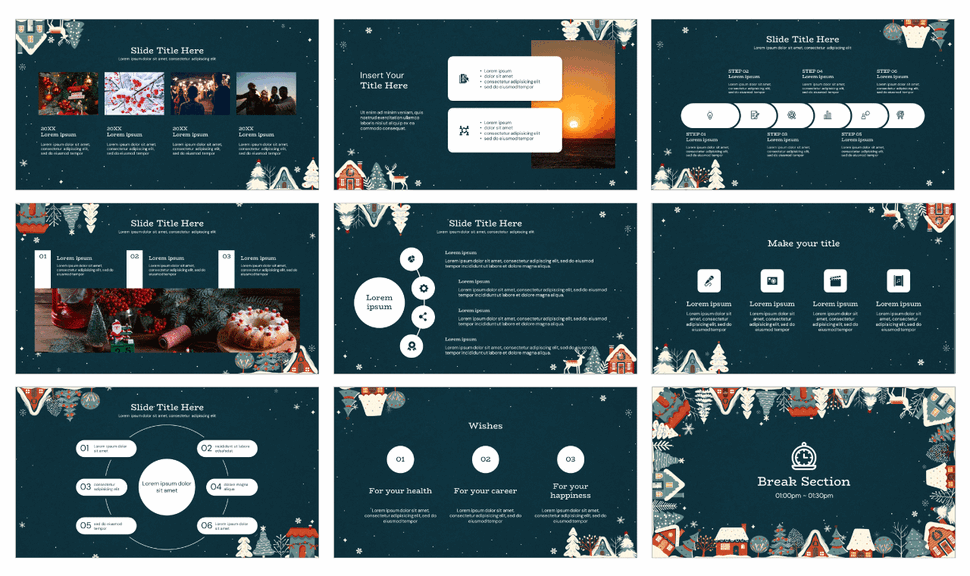 Merry Christmas and Happy New Year Google Slides Templates