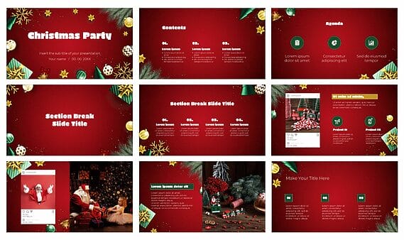 Christmas Party Free Presentation Templates - Google Slides PPT