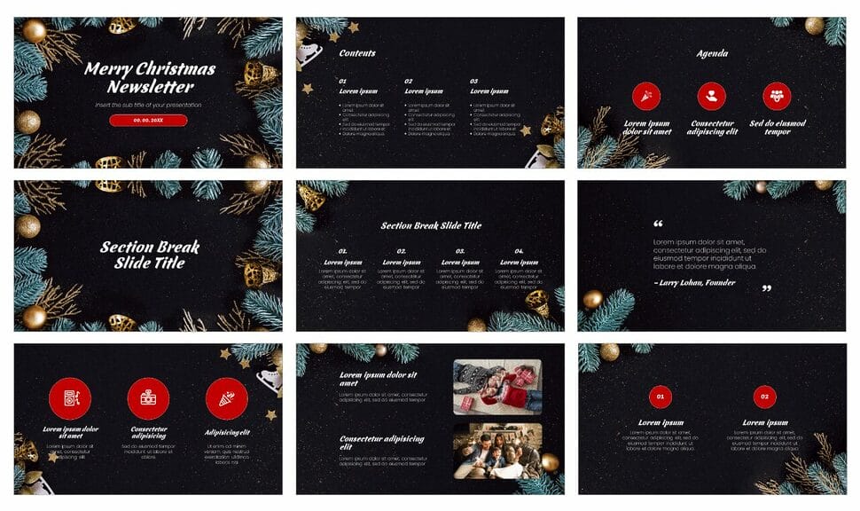 Merry Christmas Newsletter Google Slides PowerPoint Templates