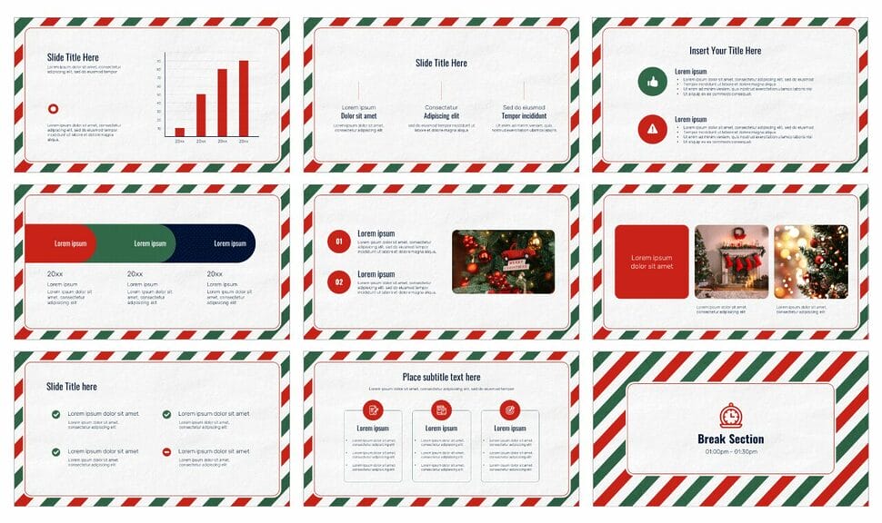Christmas Raffle Ticket Google Slides Theme PowerPoint Template