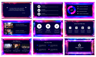 New Year Neon Party Google Slides Theme PowerPoint Templates