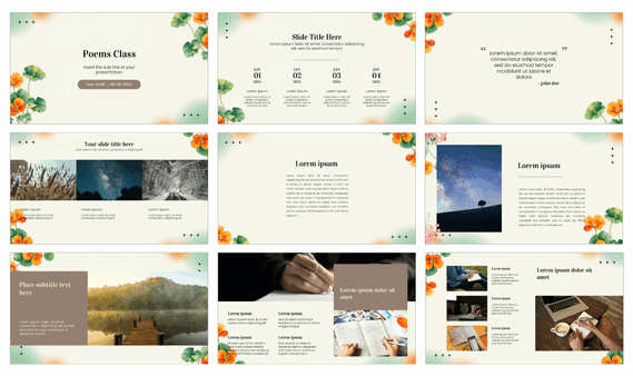 Poems Class Presentation Templates - Google Slides PowerPoint