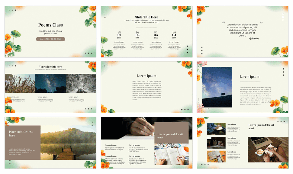 Poems Class Presentation Templates - Google Slides PowerPoint
