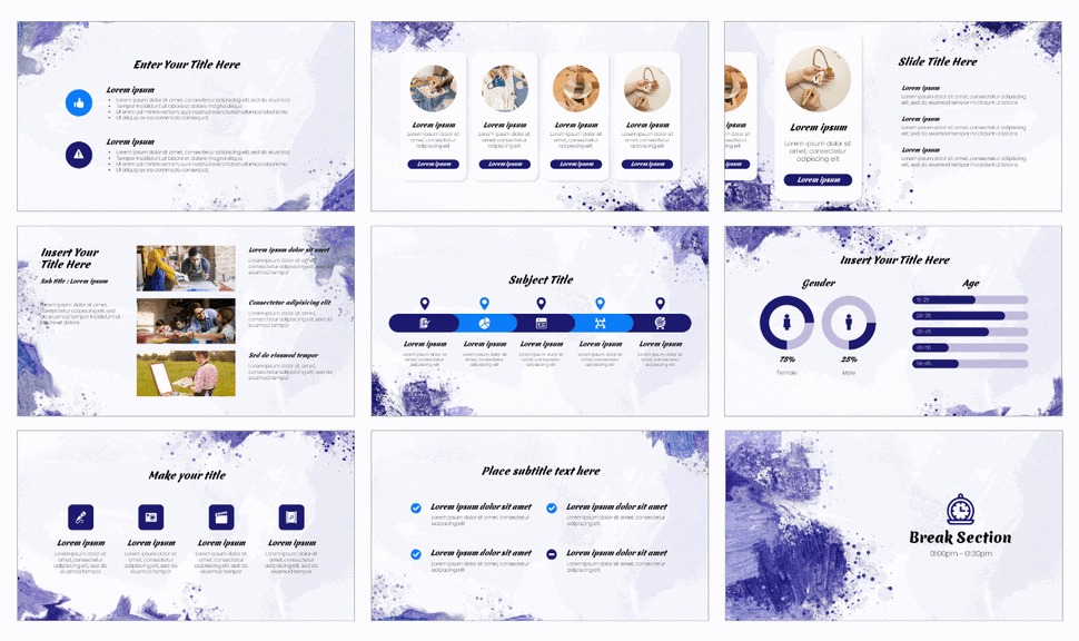 Watercolor Brush Google Slides Themes PowerPoint Templates