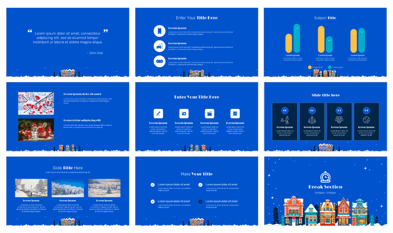 Happy Winter Postcard Google Slides Theme PowerPoint Template