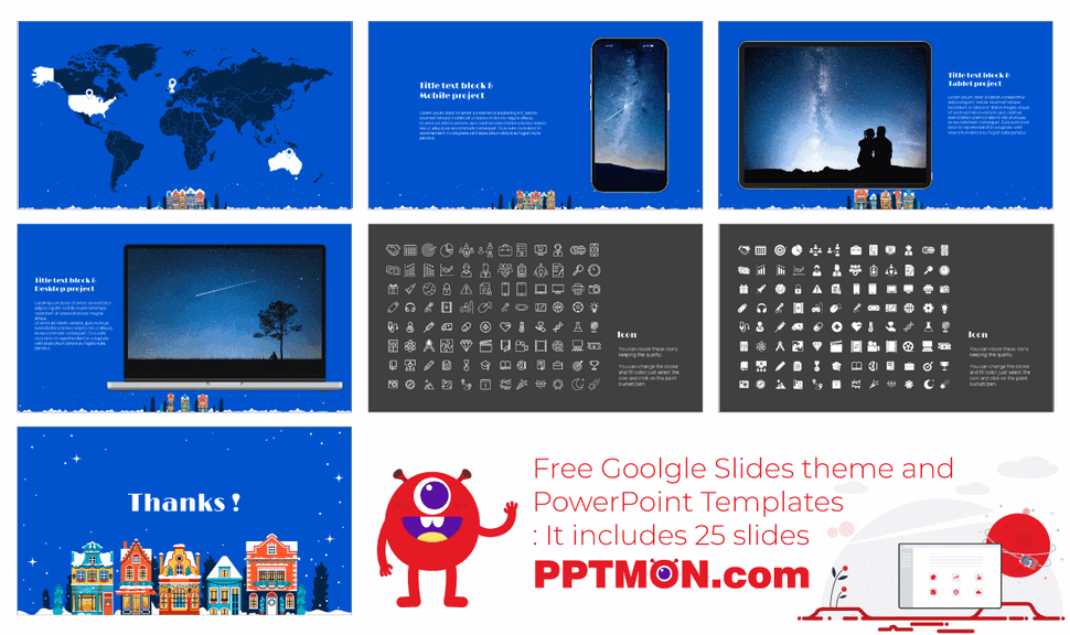 Happy Winter Postcard Google Slides Theme PowerPoint Template