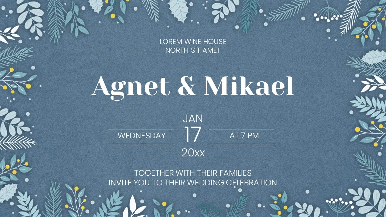 Winter Wedding Invitation Free Google Slides PowerPoint Template