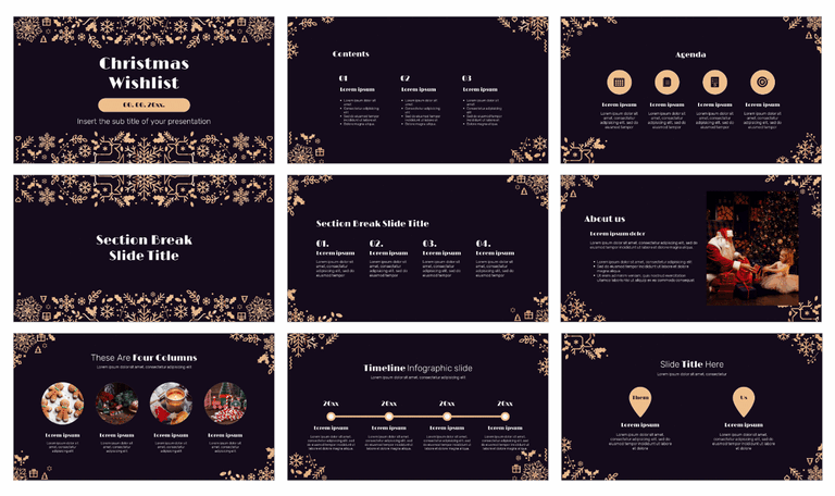 Christmas Wishlist Presentation Templates - Google Slides & PPT