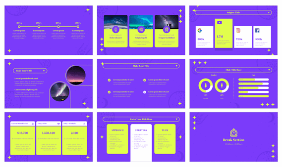 Shooting Stars And Good Luck Free Google Slides PPT Templates