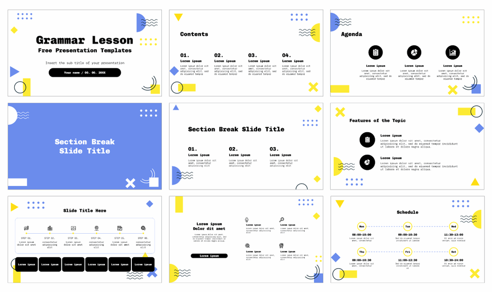 Grammar Lesson Presentation Templates - Google Slides PPT