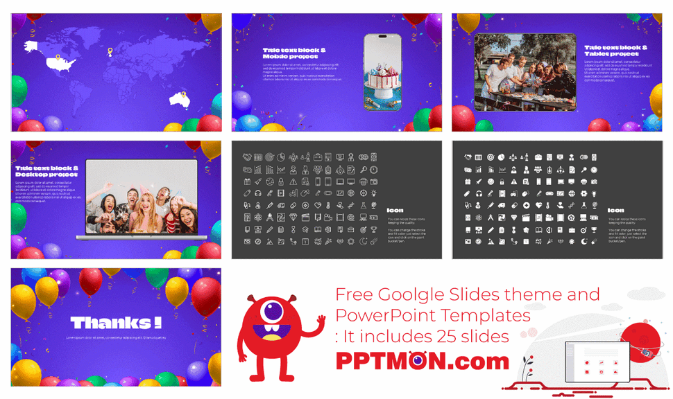 Balloons Party Free Presentation Templates - Google Slides PPT