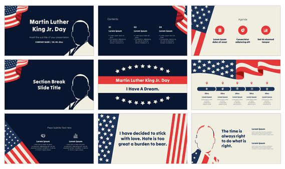 Happy Martin Luther King Jr Day Google Slides PPT Templates