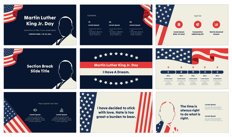 Happy Martin Luther King Jr Day Google Slides PPT Templates