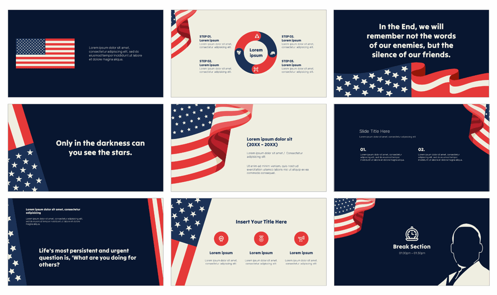 Happy Martin Luther King Jr Day Google Slides PPT Templates