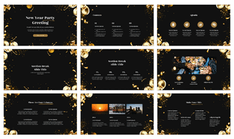 New Year Party Greeting Free Google Slides PowerPoint Template