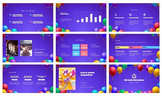 Balloons Party Free Presentation Templates - Google Slides PPT