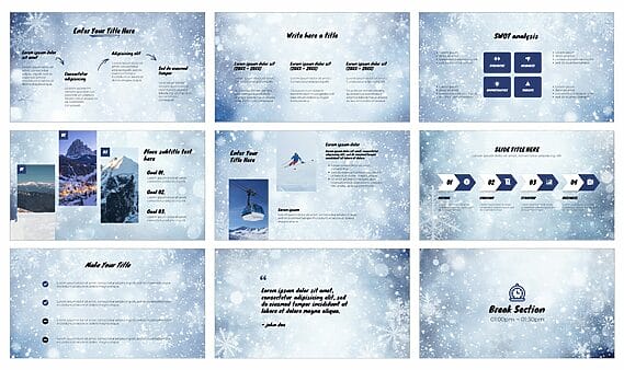 Winter Snowflakes Google Slides Themes PowerPoint Templates