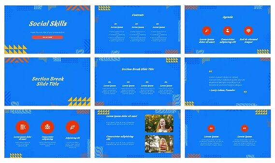 Social Skills Presentation Templates - Google Slides PowerPoint