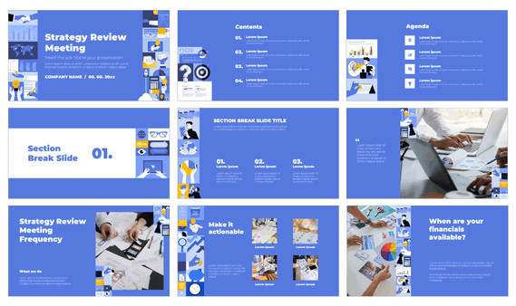 Strategy Review Meeting Google Slides PowerPoint Templates
