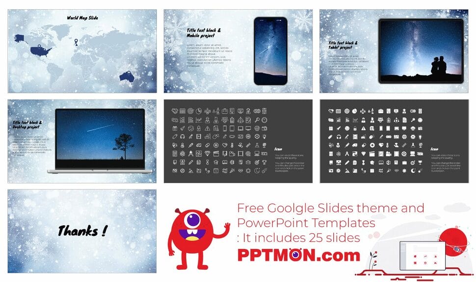 Winter Snowflakes Google Slides Themes PowerPoint Templates