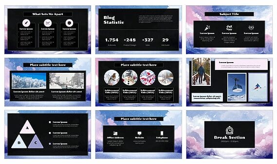 Winter Snowfall Background Google Slides PowerPoint Templates