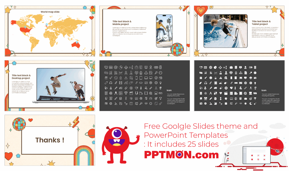 70s Groovy hippie Google Slides Themes PowerPoint Templates