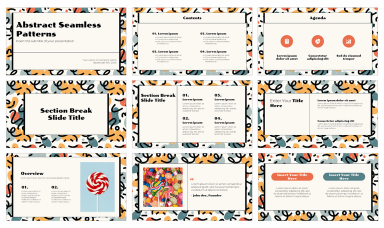 Abstract Seamless Patterns Google Slides PowerPoint Templates