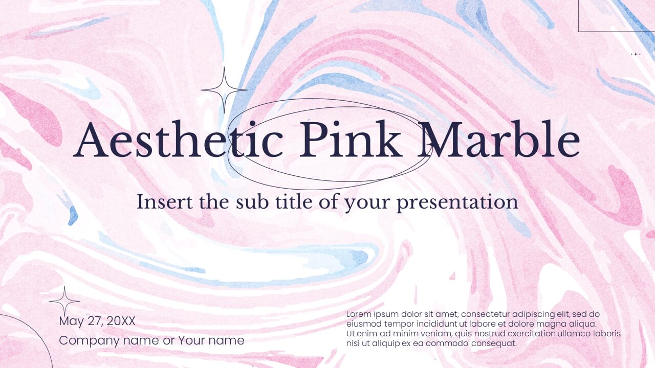 Aesthetic Pink Marble Google Slides Theme PowerPoint Template