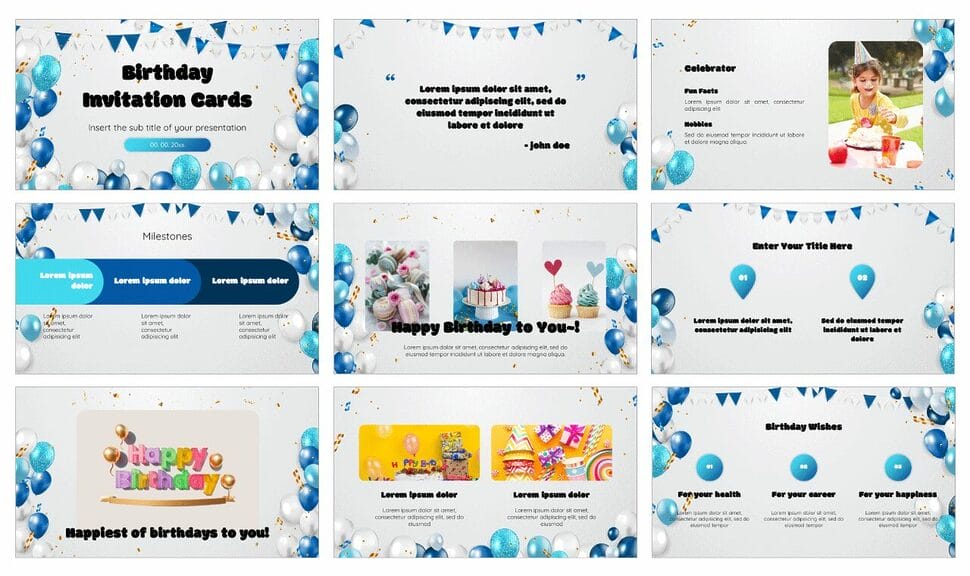 Birthday Invitation Cards Free Google Slides PowerPoint Templates