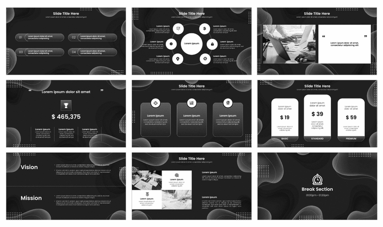 Dark Waves Slideshow Google Slides Theme PowerPoint Template