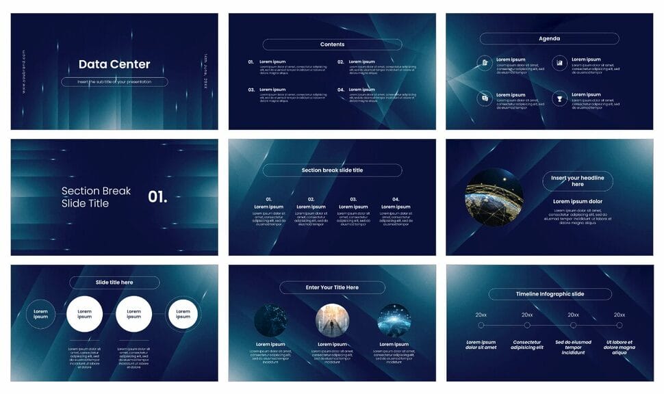 Data Center Presentation Templates - Google Slides PowerPoint