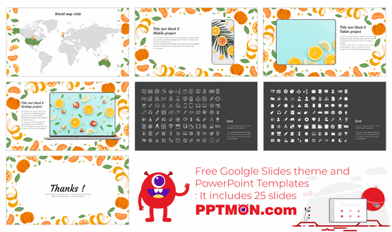 Delicious Citrus Fruits Google Slides Theme PowerPoint Template