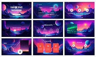 Fantasy Space Background Google Slides PowerPoint Templates