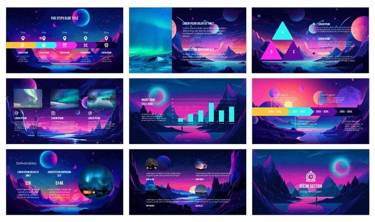 Fantasy Space Background Google Slides PowerPoint Templates