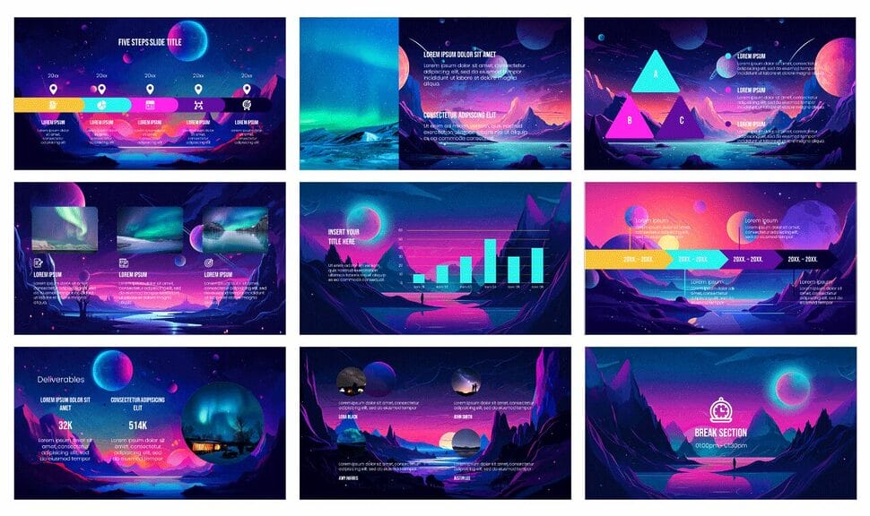 Fantasy Space Background Google Slides PowerPoint Templates