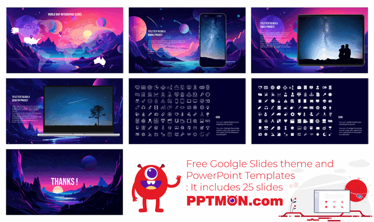 Fantasy Space Background Google Slides PowerPoint Templates