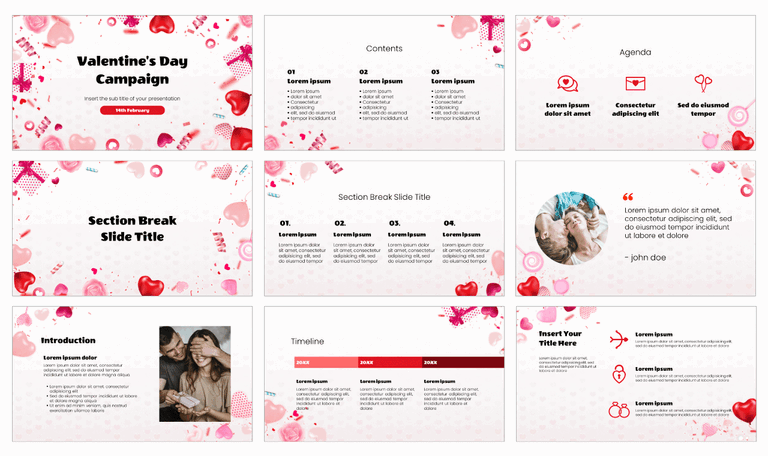 Valentine's Day Campaign Google Slides PowerPoint Templates