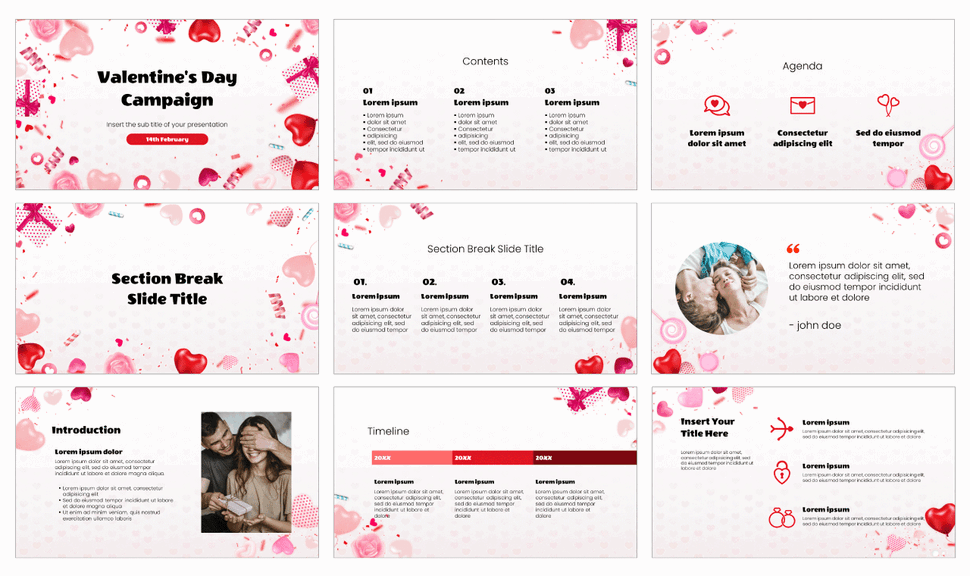 Valentine's Day Campaign Google Slides PowerPoint Templates