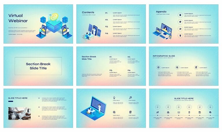 Virtual Webinar Presentation Templates - Google Slides PowerPoint