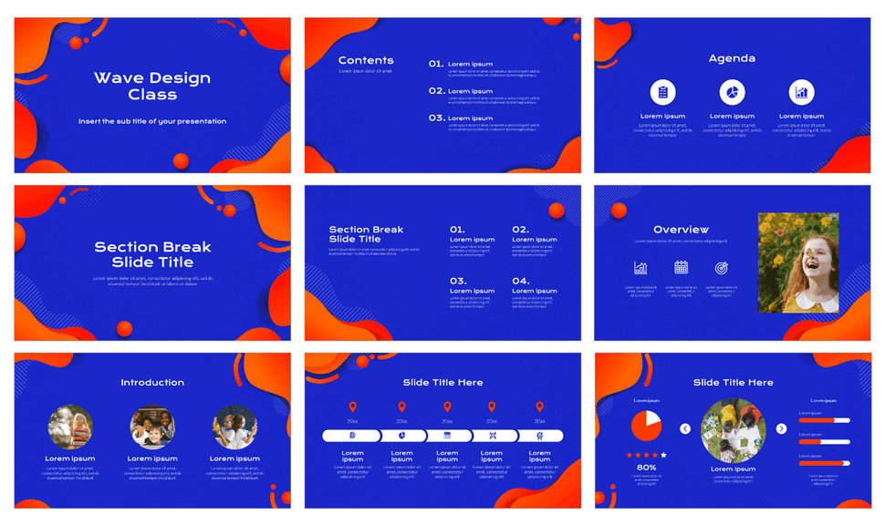 Wave Design Class Google Slides Themes PowerPoint Templates