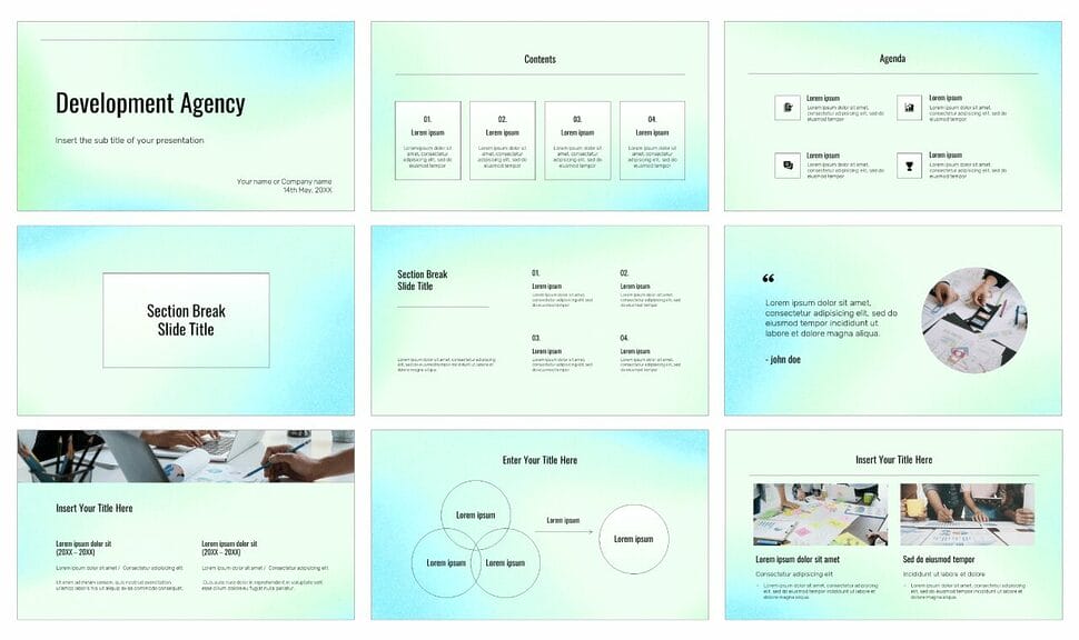 Development Agency Google Slides Theme PowerPoint Template