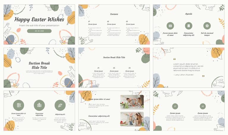 Happy Easter Wishes Google Slides Theme PowerPoint Template