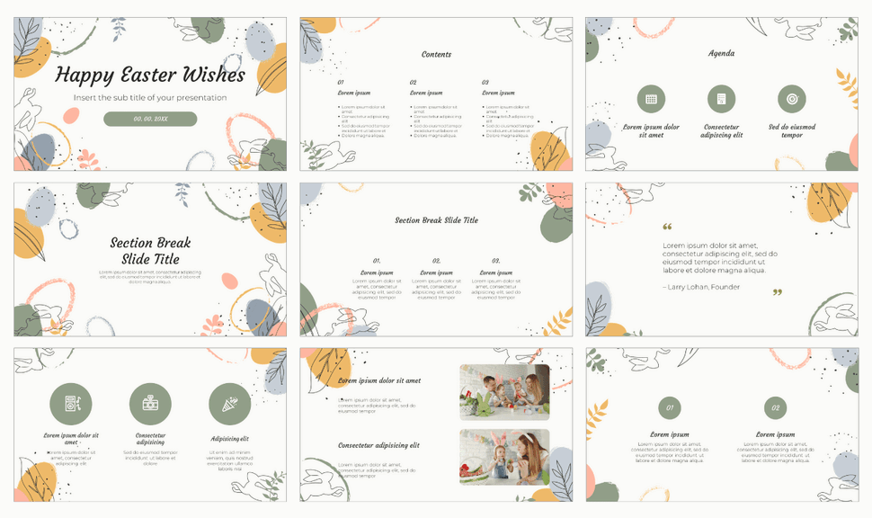 Happy Easter Wishes Google Slides Theme PowerPoint Template