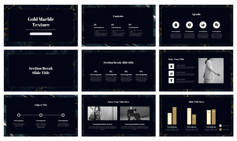 Gold Marble Texture Google Slides Themes PowerPoint Templates