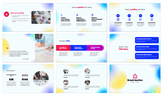 Gradient Holographic Google Slides Theme PowerPoint Template
