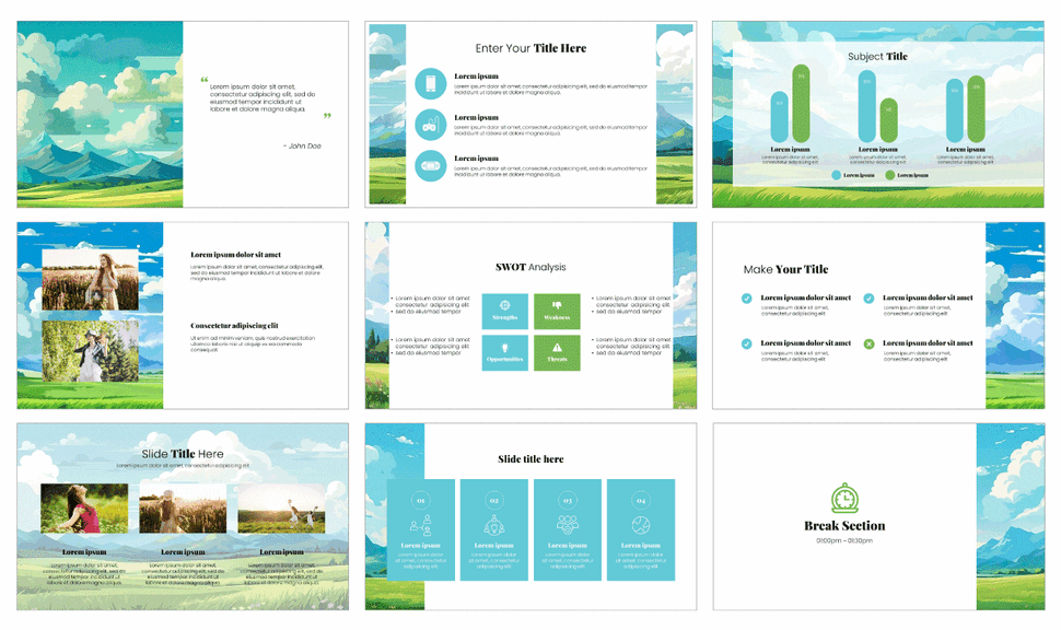 Spring Green Field Google Slides Themes PowerPoint Templates