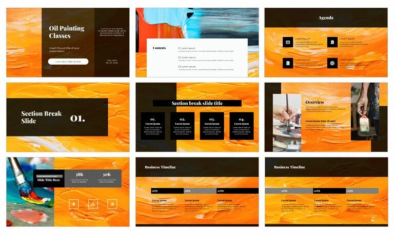 Oil Painting Classes Google Slides Themes PowerPoint Templates